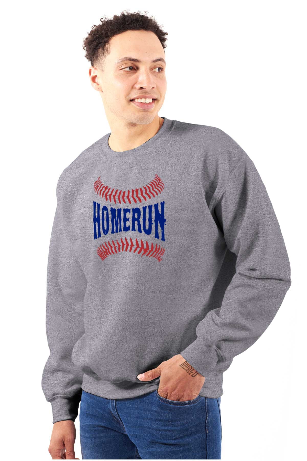Sports Fan Baseball Stitches Homerun Sweatshirt for Men or Women Brisco ...