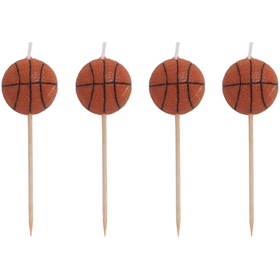 Sports Fanatic Basketball Molded Pick Candles, 4pk - Walmart.com