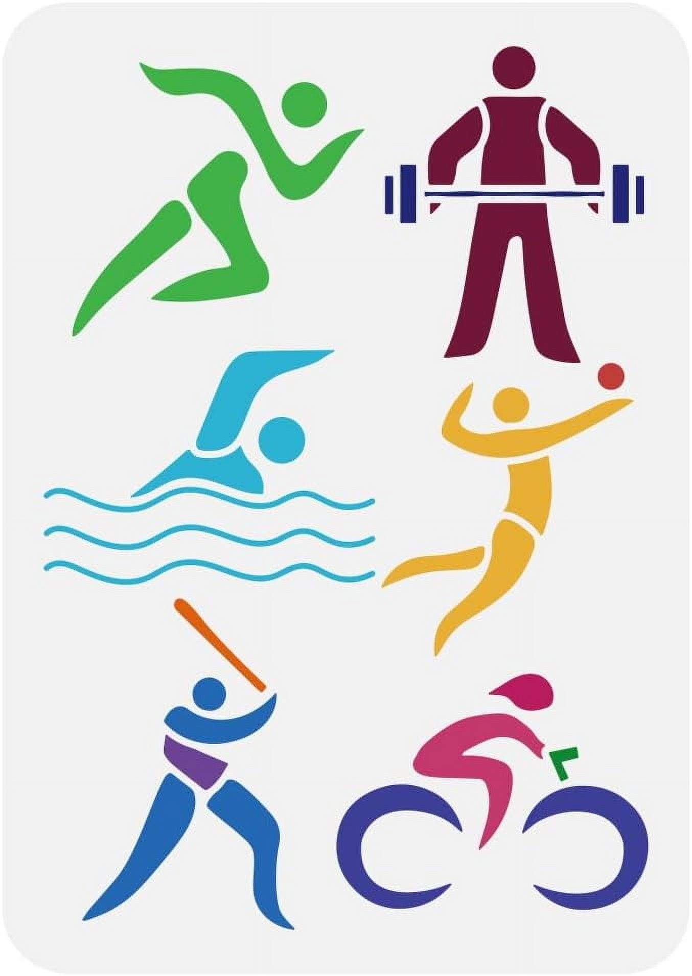 Sports Figures Stencil 8.3x11.7Inch Running Sports Painting Stencils ...