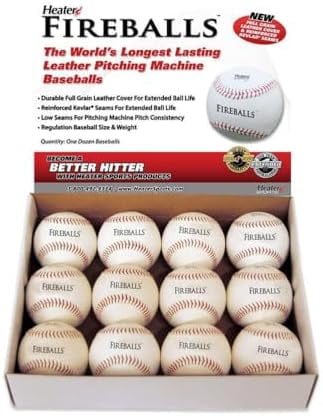Sports Fireball Pitching Machine Baseballs - 1 Dozen, Genuine Leather ...