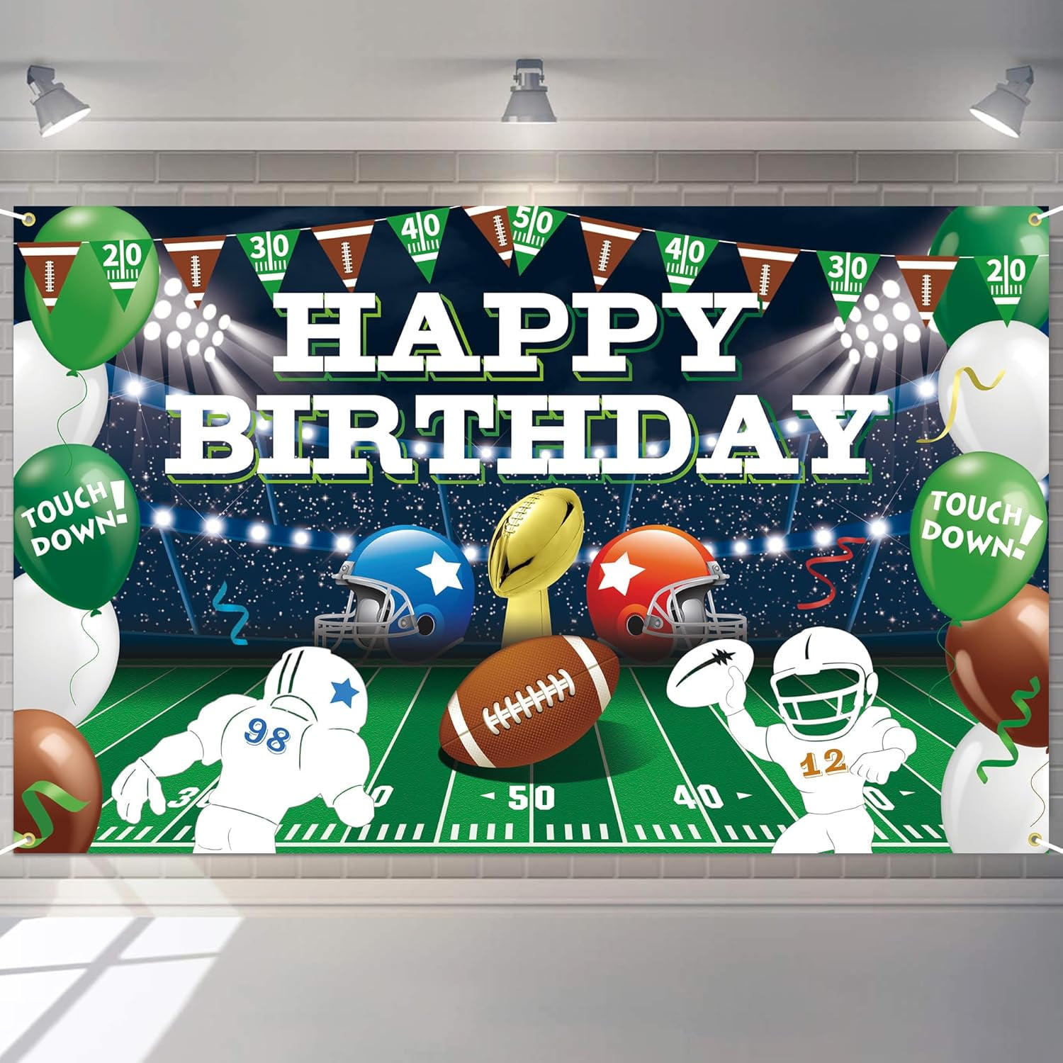 Sports Football Happy Birthday Decorations Backdrop Banner Football ...
