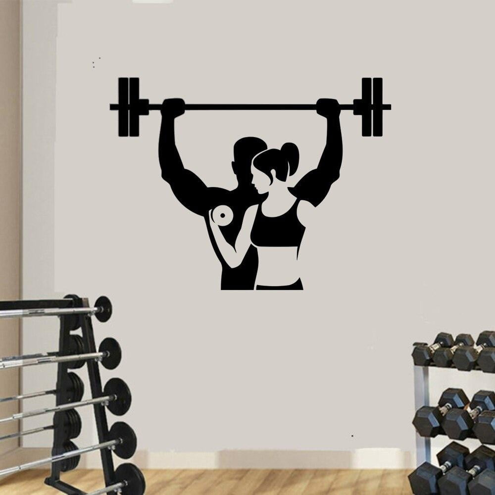 Sports GYM Decoration Sticker Fitness Studio Poster Mural Removable Art ...