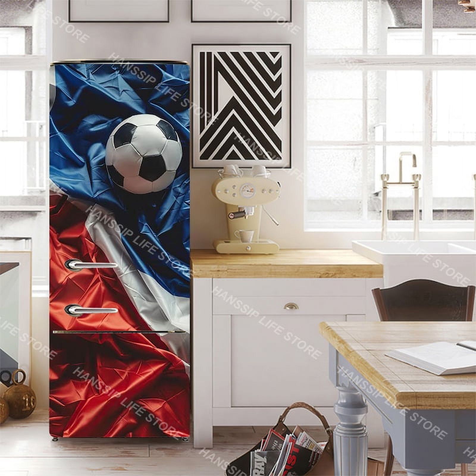 Sports Game Football Match Printed Refrigerator Door Stickers ...