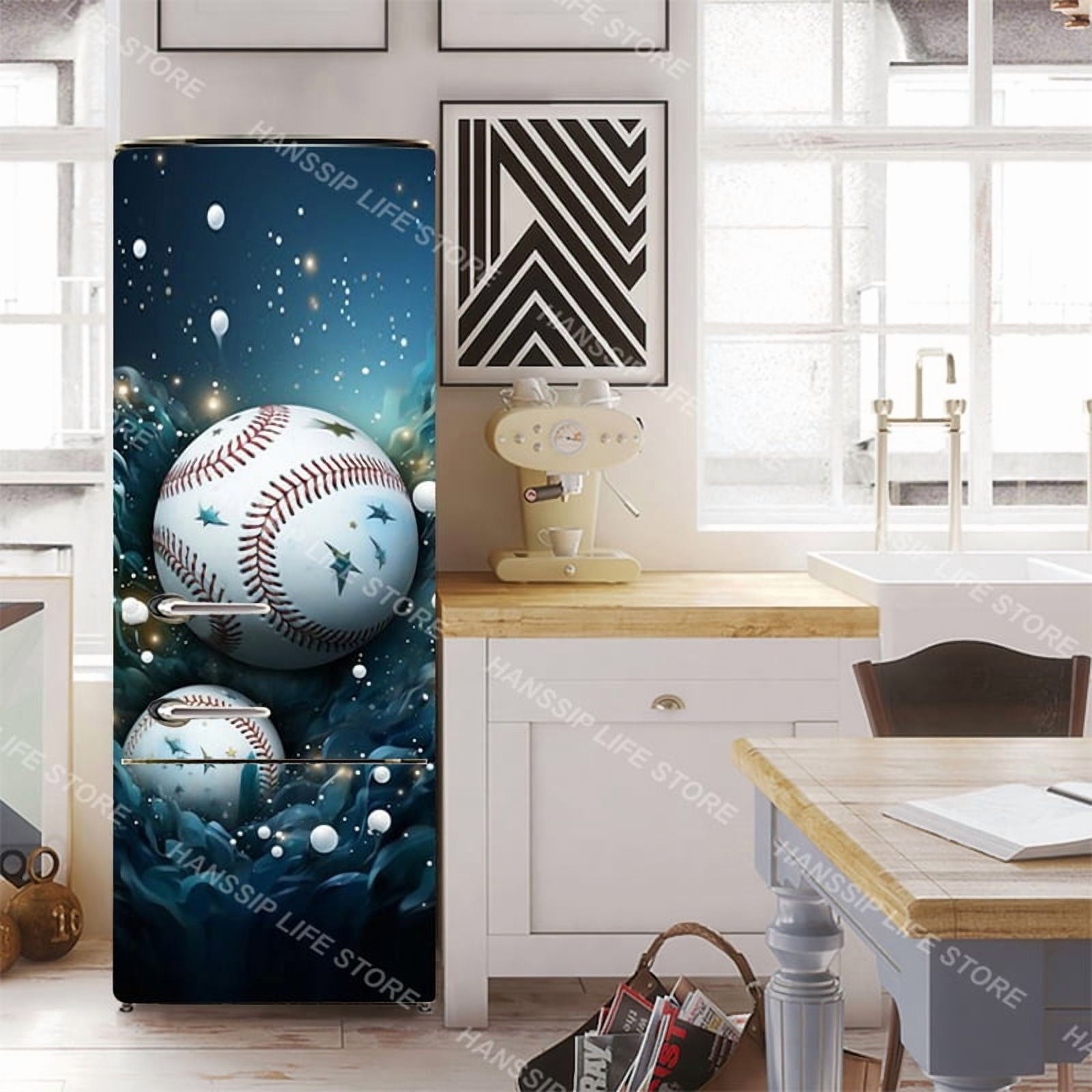 Sports Game Football Match Printed Refrigerator Door Stickers ...