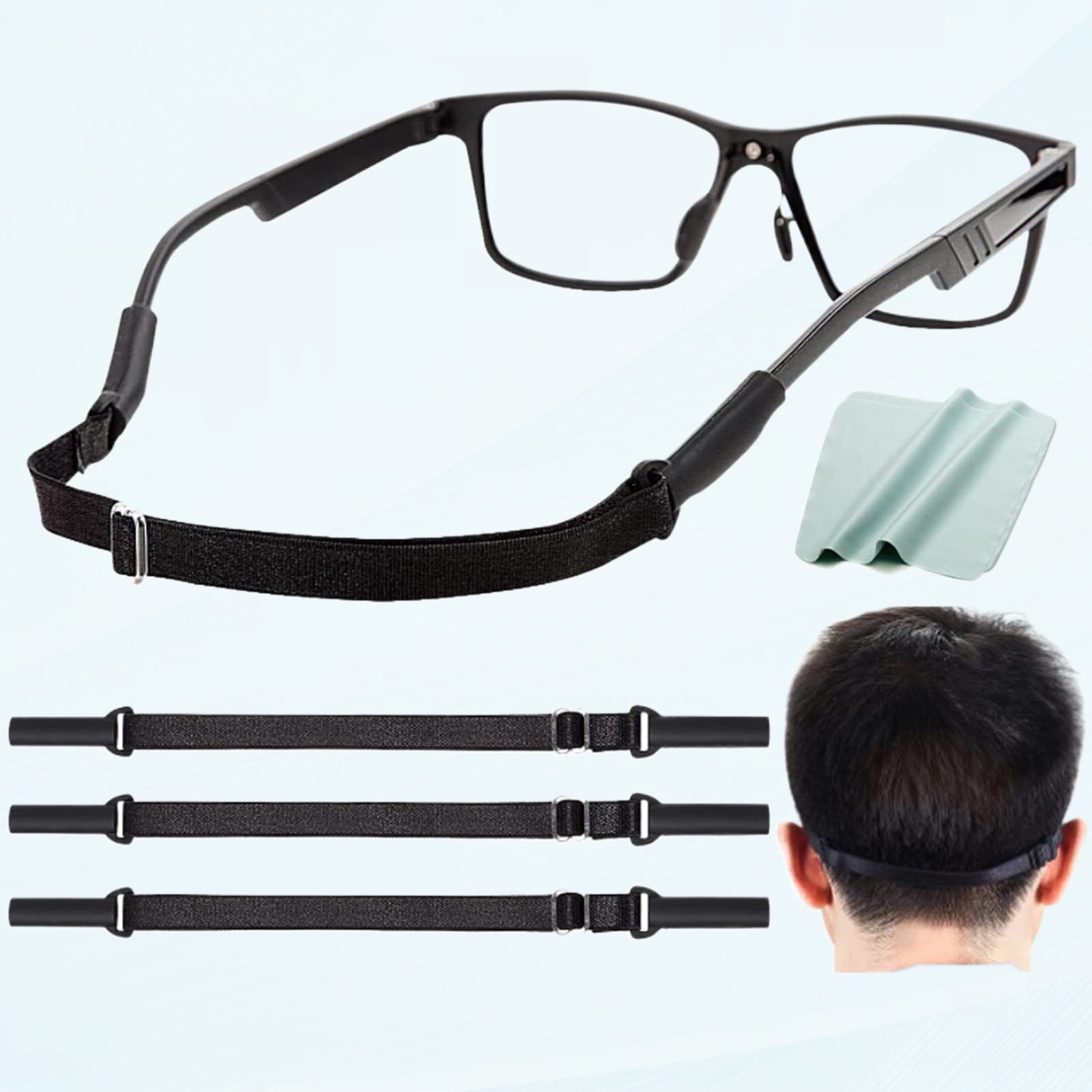 Sports Glasses Straps Set of 3 - Black, Children's Men's and Women's ...