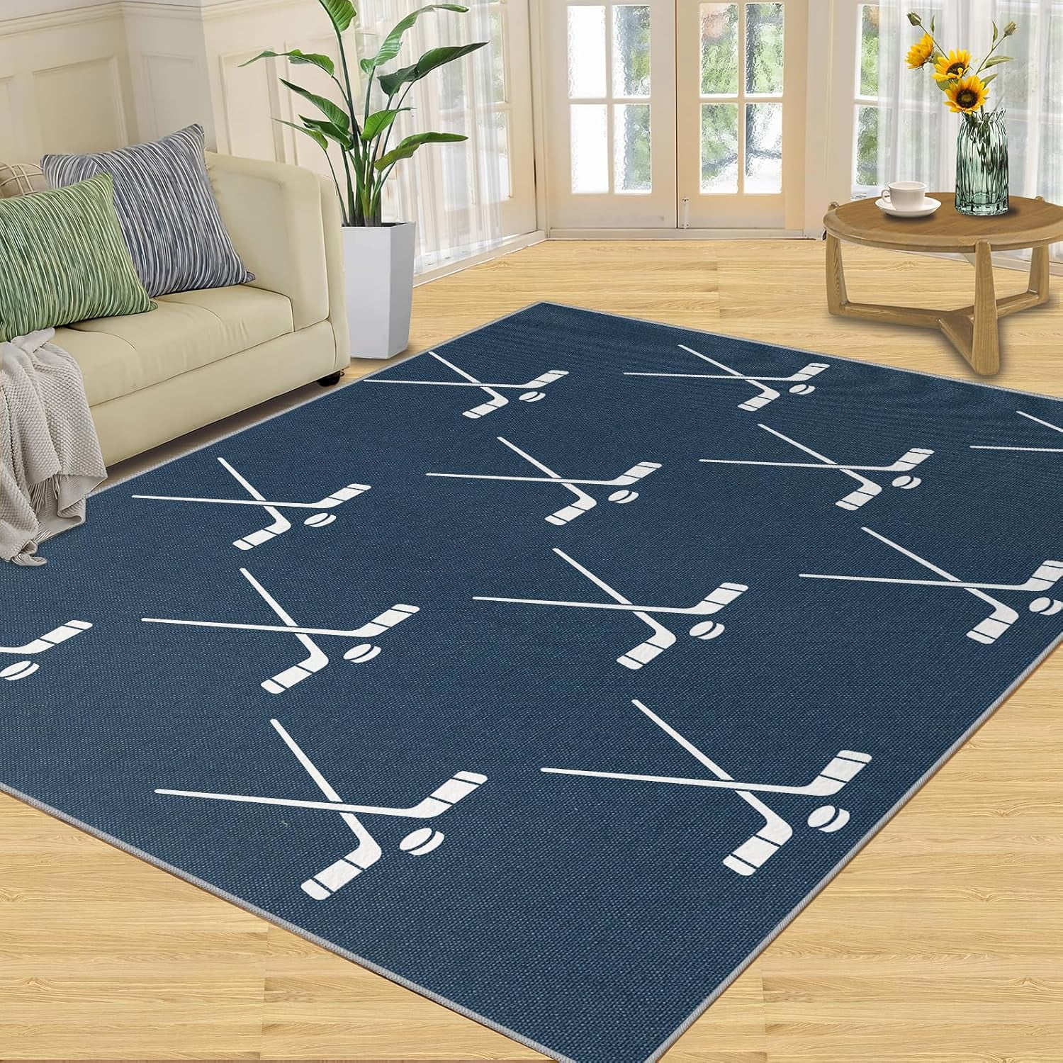 Sports Golf Rug, Dark Blue Simple Living Room Rug, Outdoor Rug Shed ...