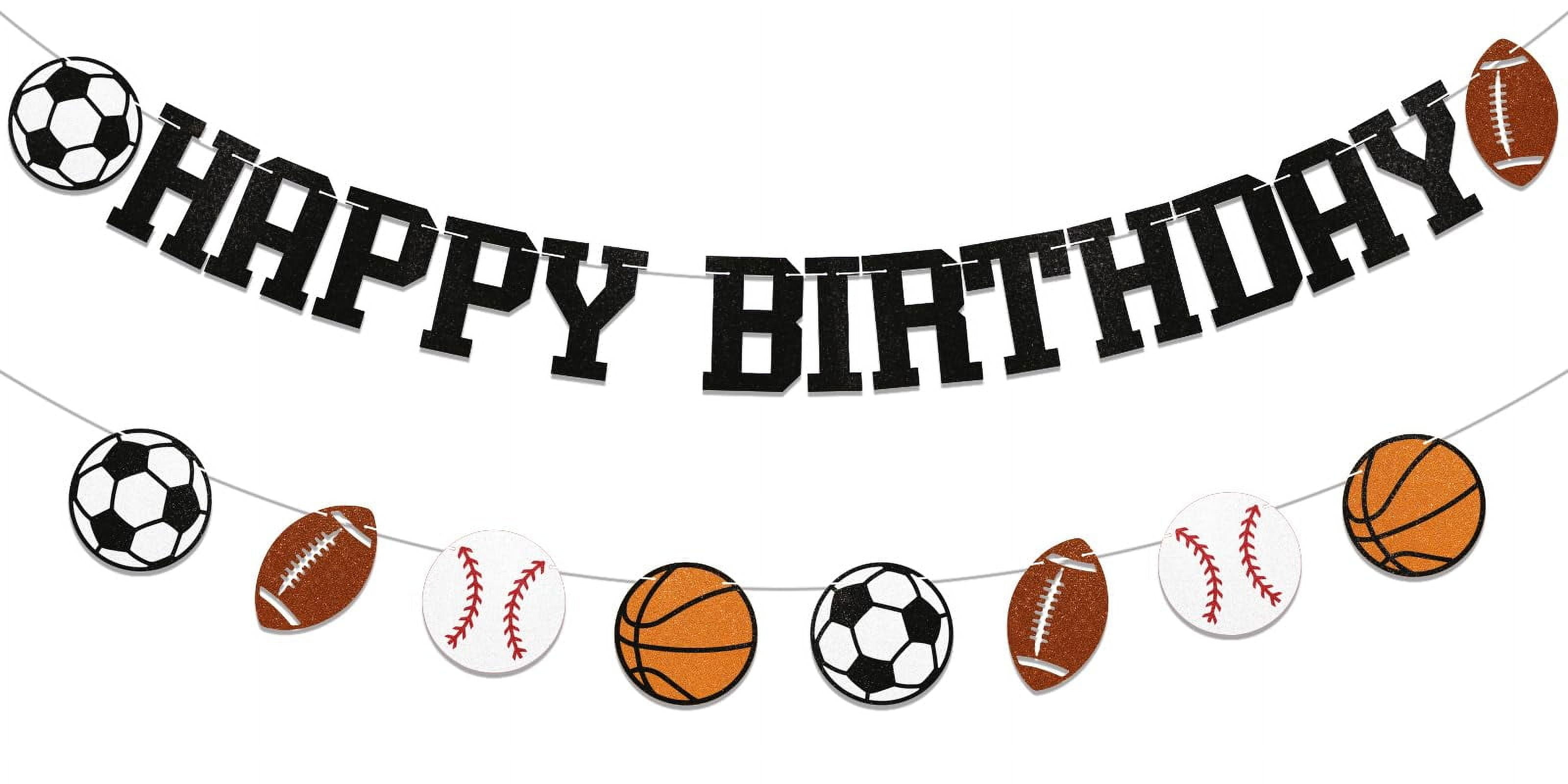 Sports Happy Birthday Banner, DHF10 Multi Sport Party Decorations ...
