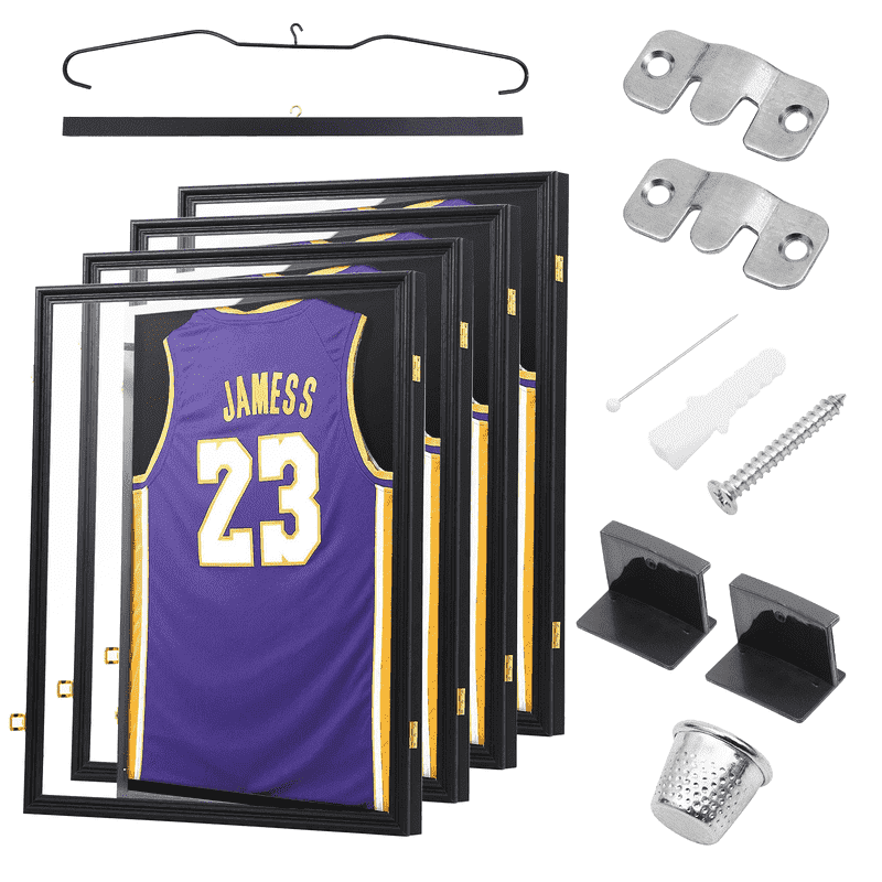 Sports Jersey Display Case, Large Lockable Shadow Box with 98% UV ...