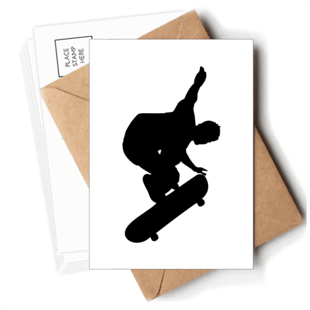 Sports Jumping Skateboard Player Postcards Envelopes Blank Note Cards ...