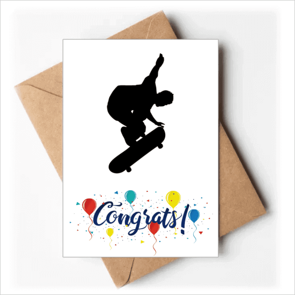 Sports Jumping Skateboard Player Wedding Cards Congratulations Greeting ...