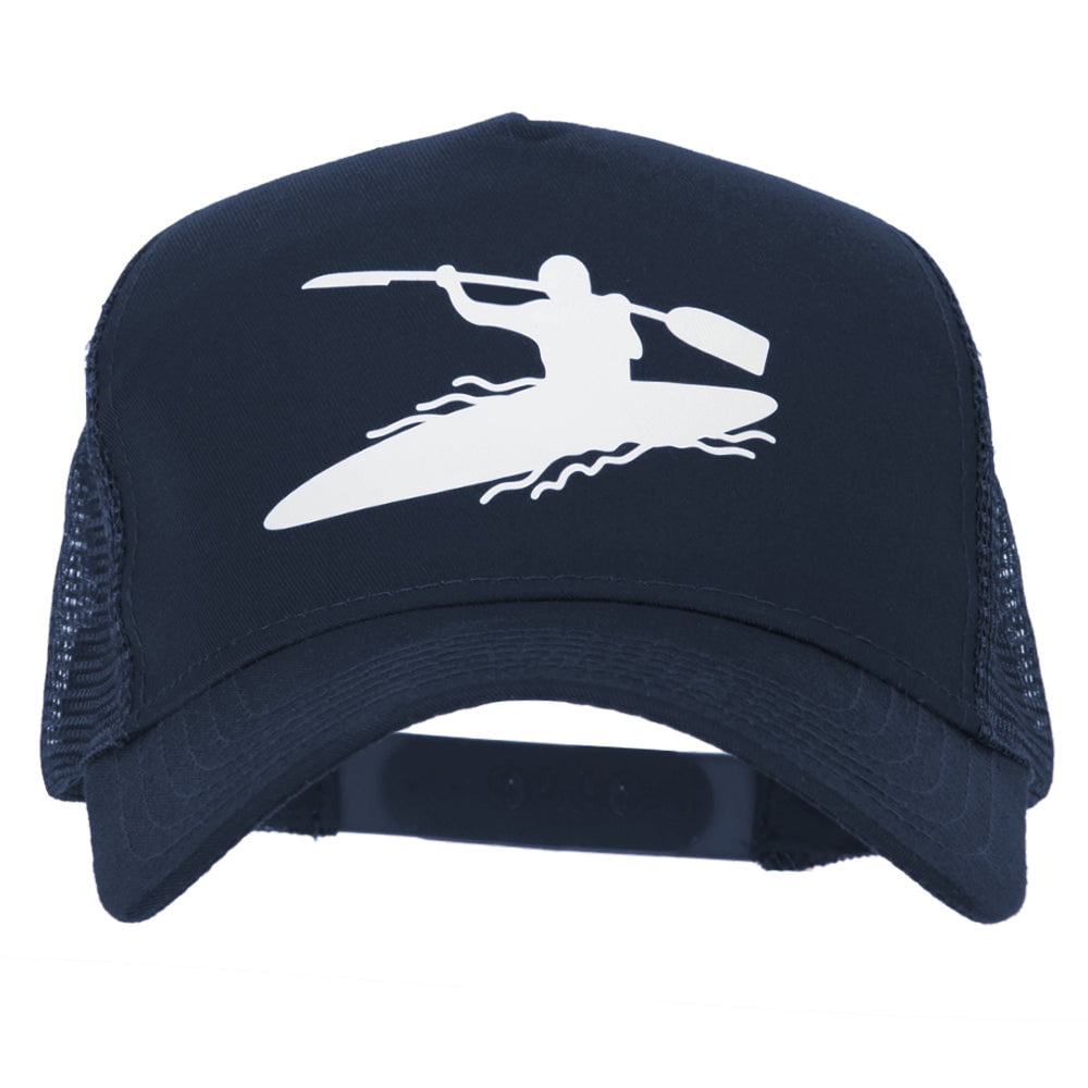 Sports Kayak Design Heat Transfer Solid Cotton Twill 5 Panel Mesh Cap ...