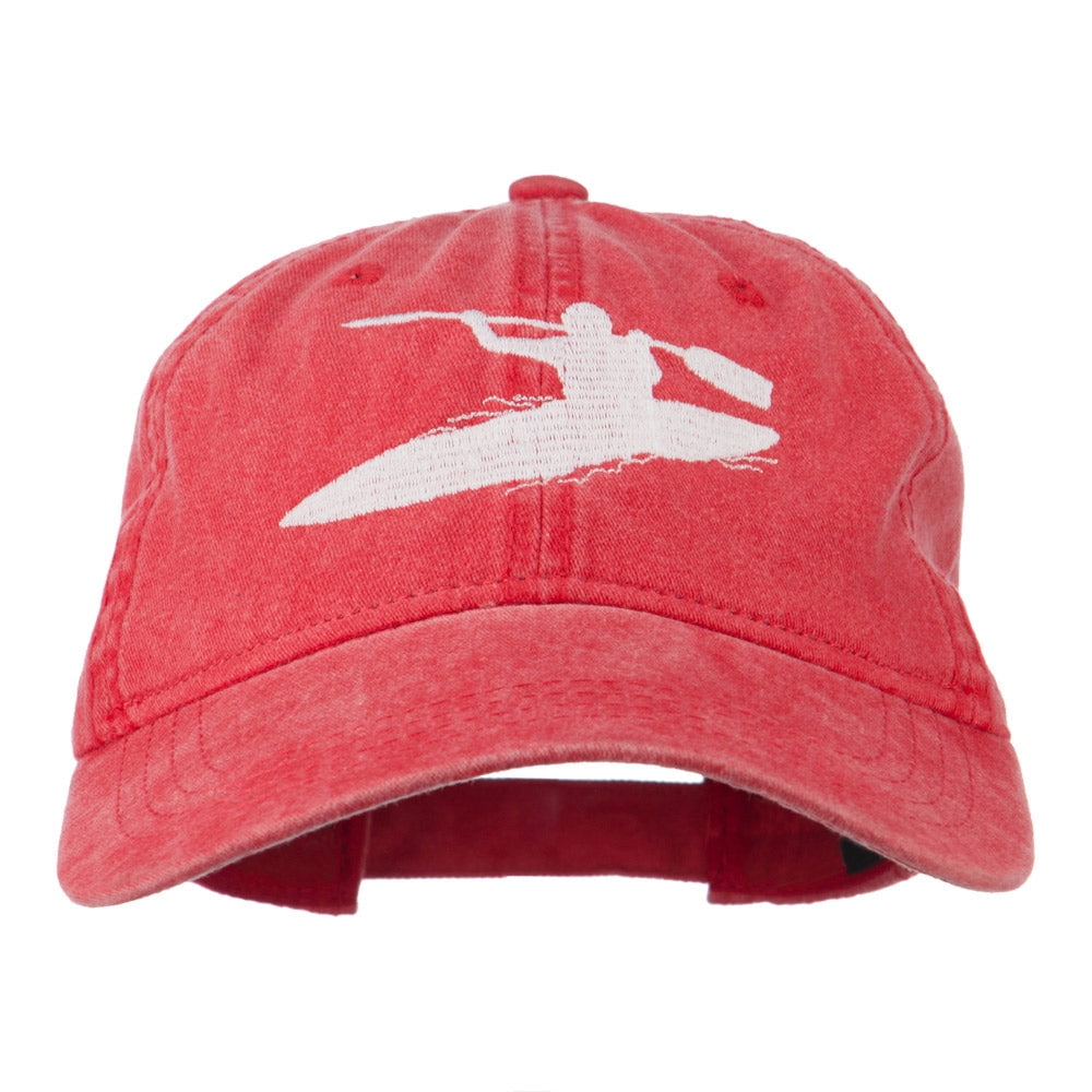 Sports Kayak Embroidered Washed Dyed Cap - Red OSFM - Walmart.com