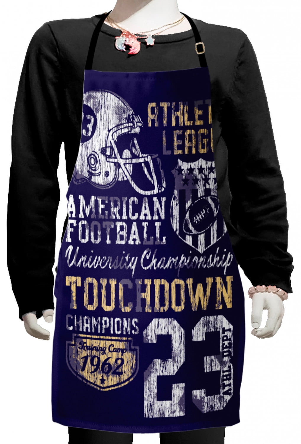 Sports Kids Apron, Retro Style American Football College Theme ...