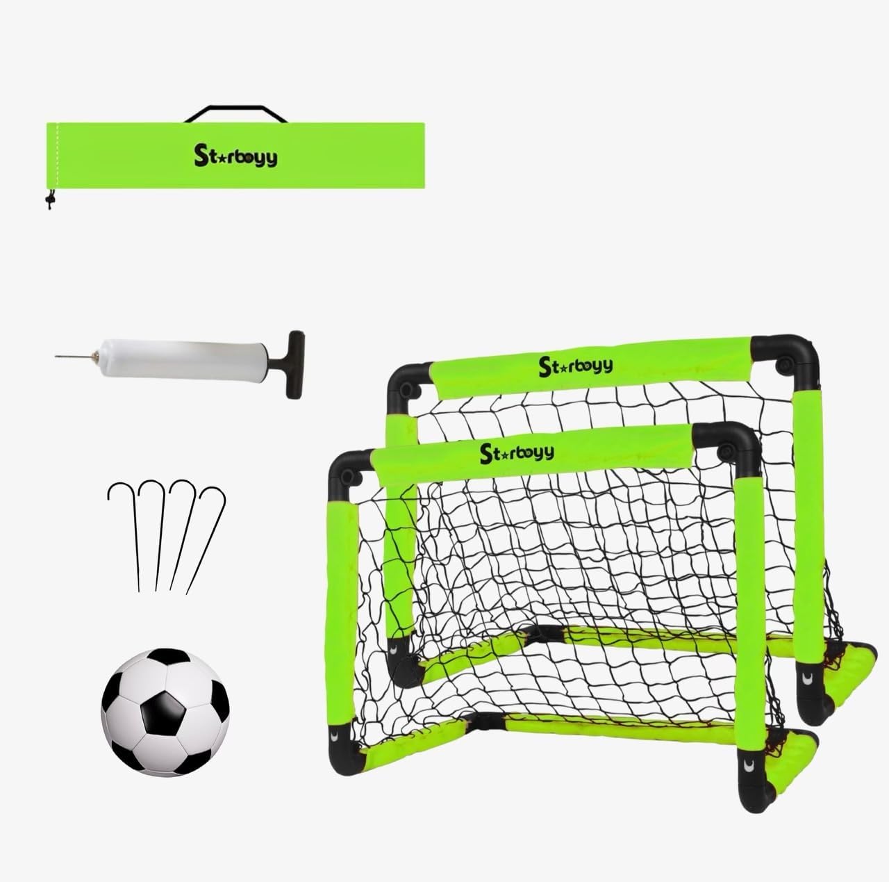 Sports Kids Double Mini Soccer Goal Set - Indoor + Backyard Mini Net ...