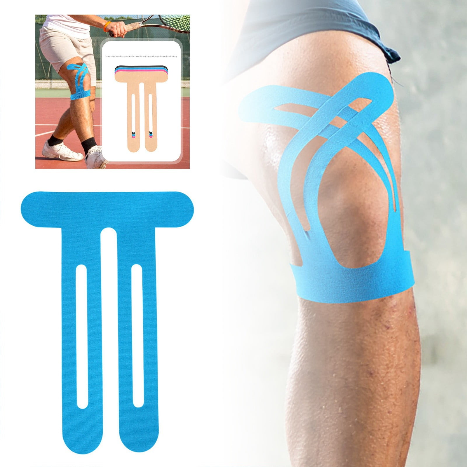 Sports Knee Precut Muscle Patch – Integrated Elastic Stretch for ...
