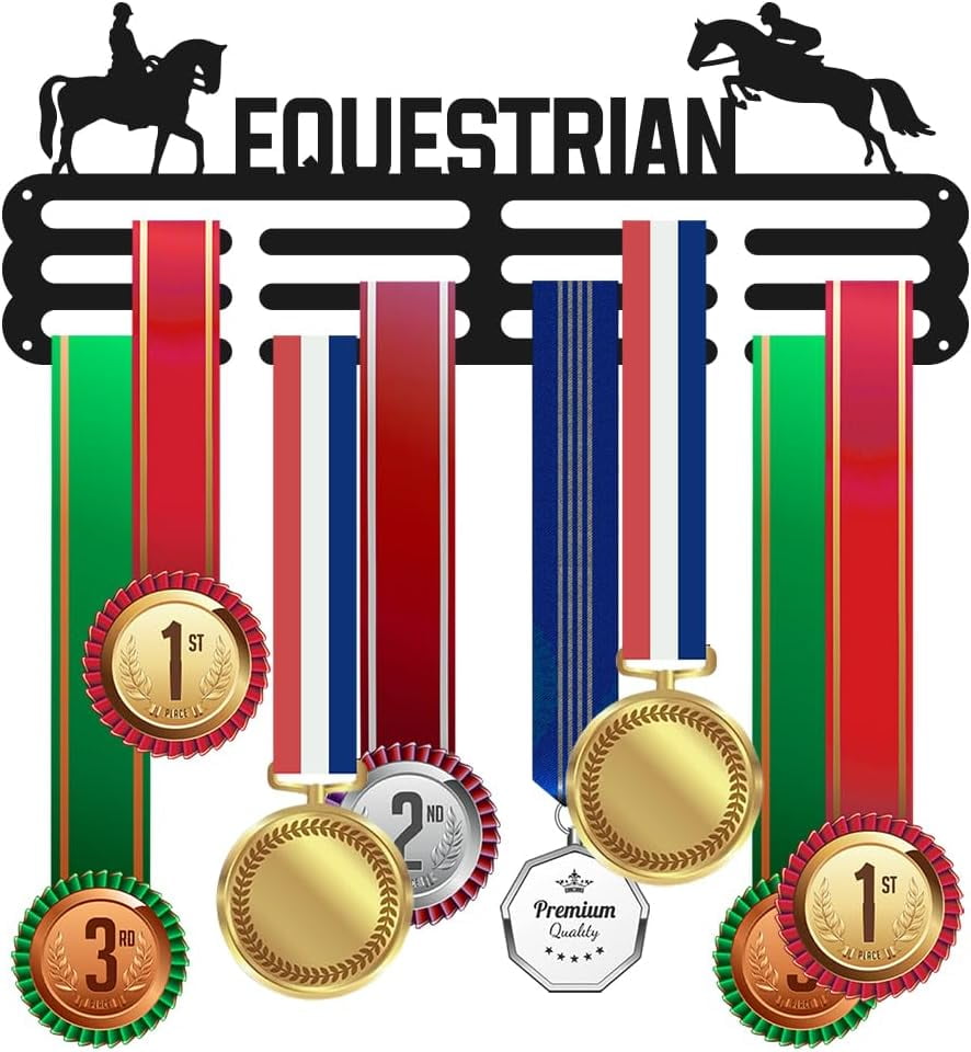 Sports Medal Hanger Holder Display Rack for Awards Ribbons Horse Riding ...