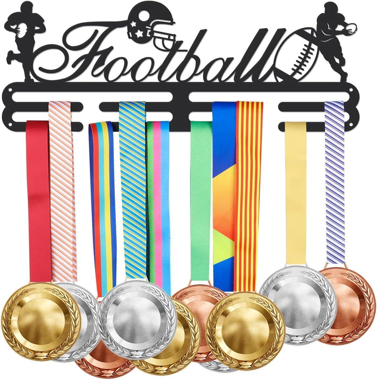 Sports Medal Hanger Metal Wall Mount Ribbon Display Holder Rack Medal ...