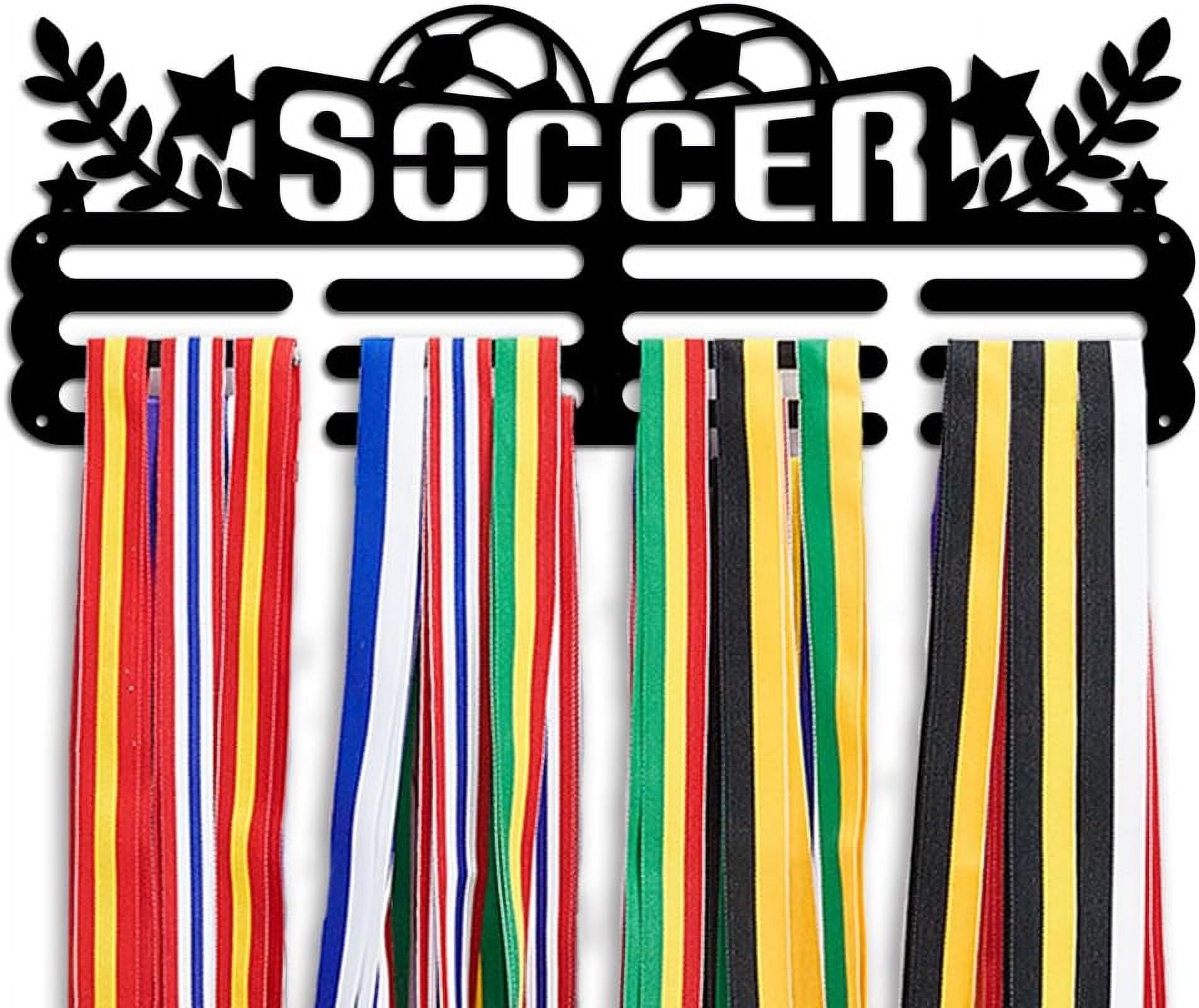 Sports Medal Hanger for Wall Mount Soccer Medal Holder Display 3-Line ...