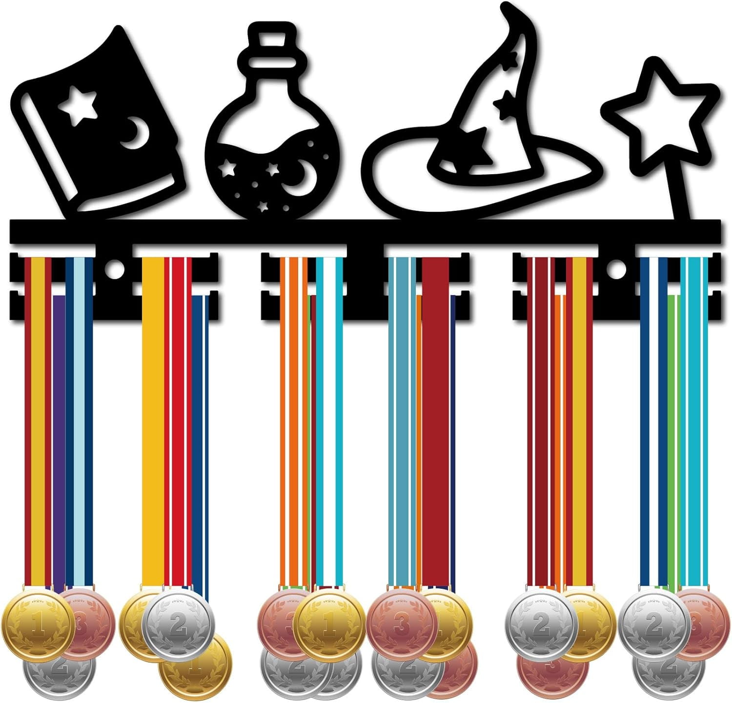 Sports Medal Holder Acrylic Magic Medal Hanger Hooks Wall Mount Award ...