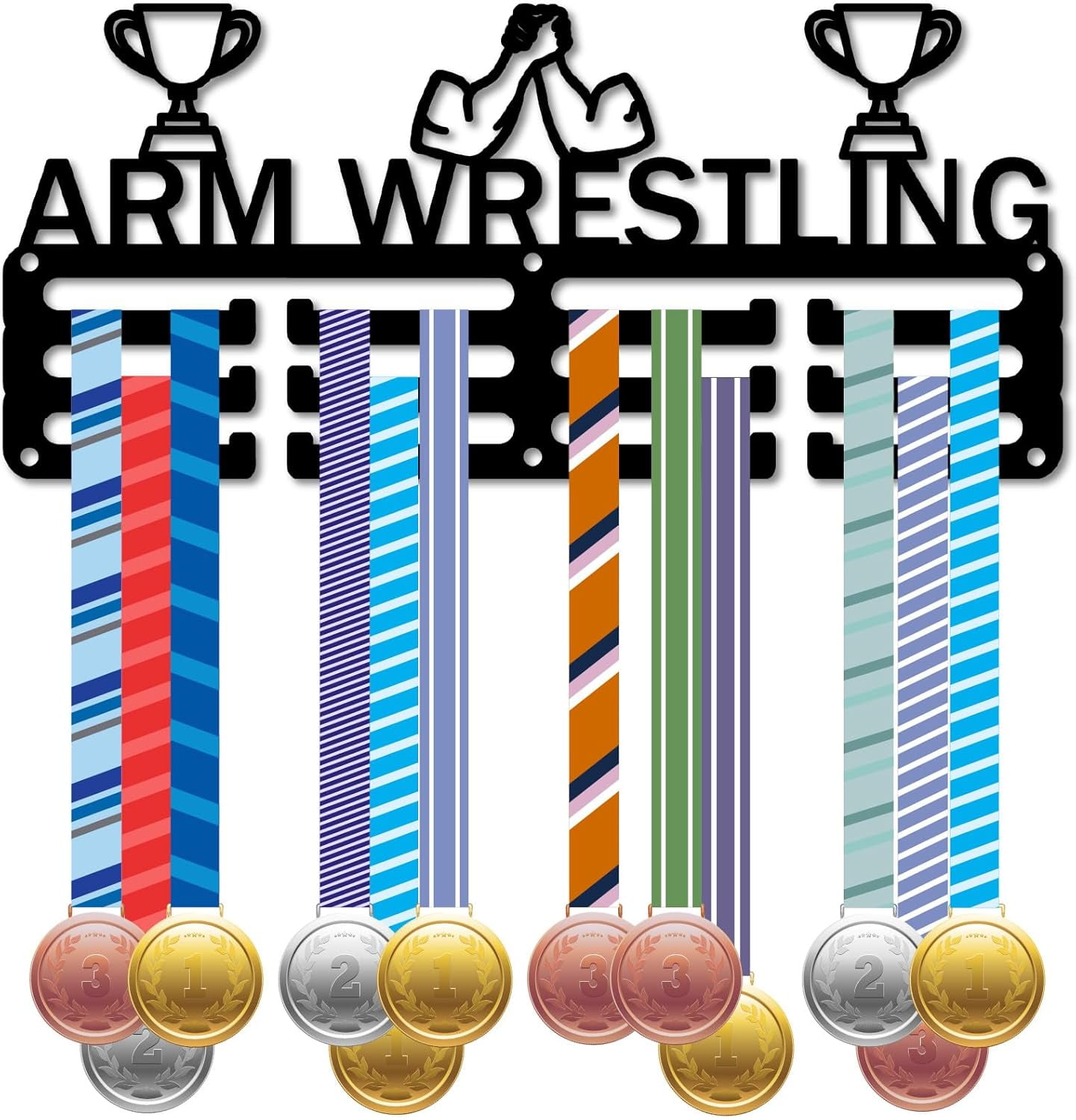 Sports Medal Holder Arm Wrestling Medal Hanger Display Race Competition ...