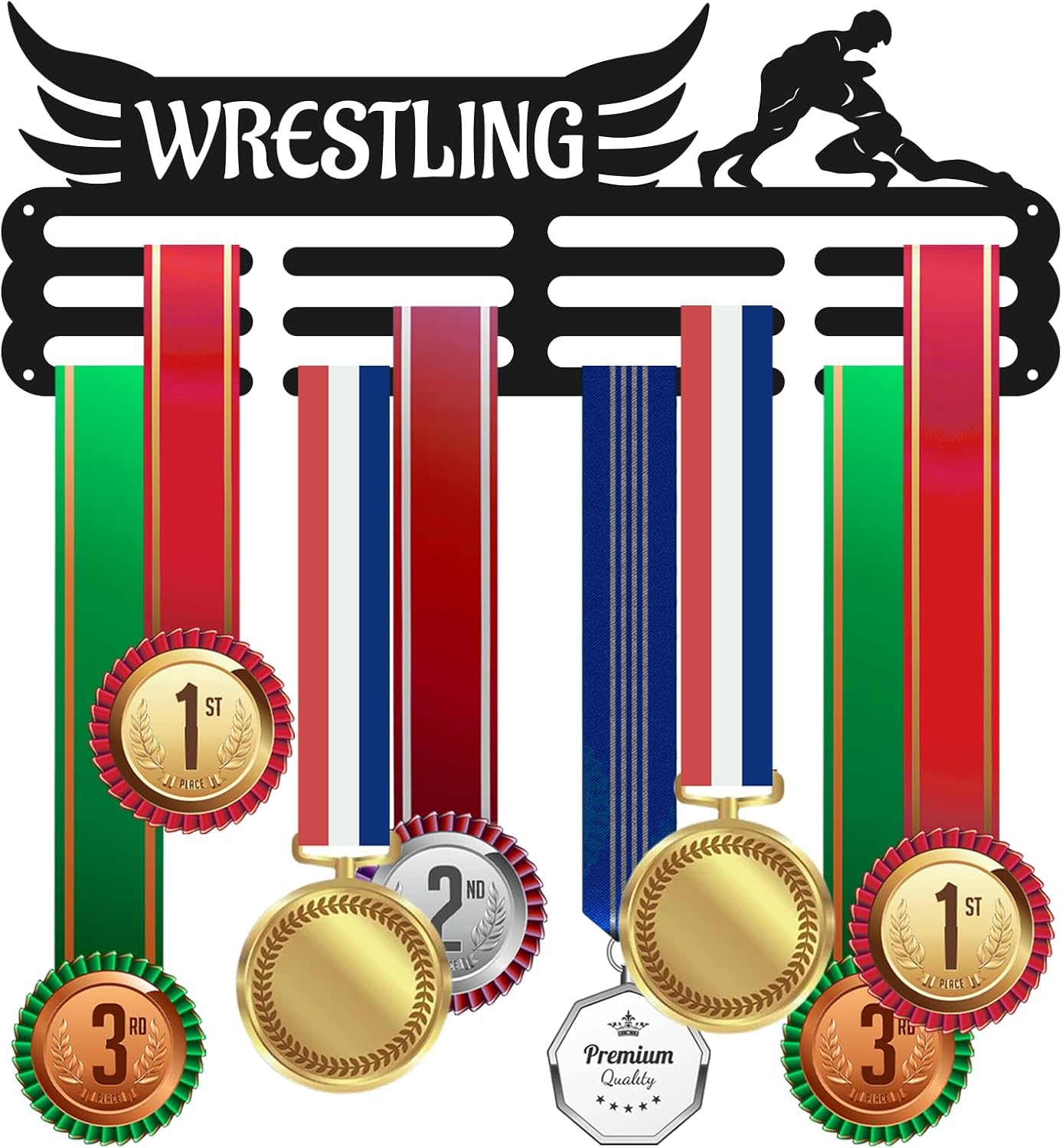Sports Medal Holder Display Hanger Rack for Awards Ribbons Wrestling ...