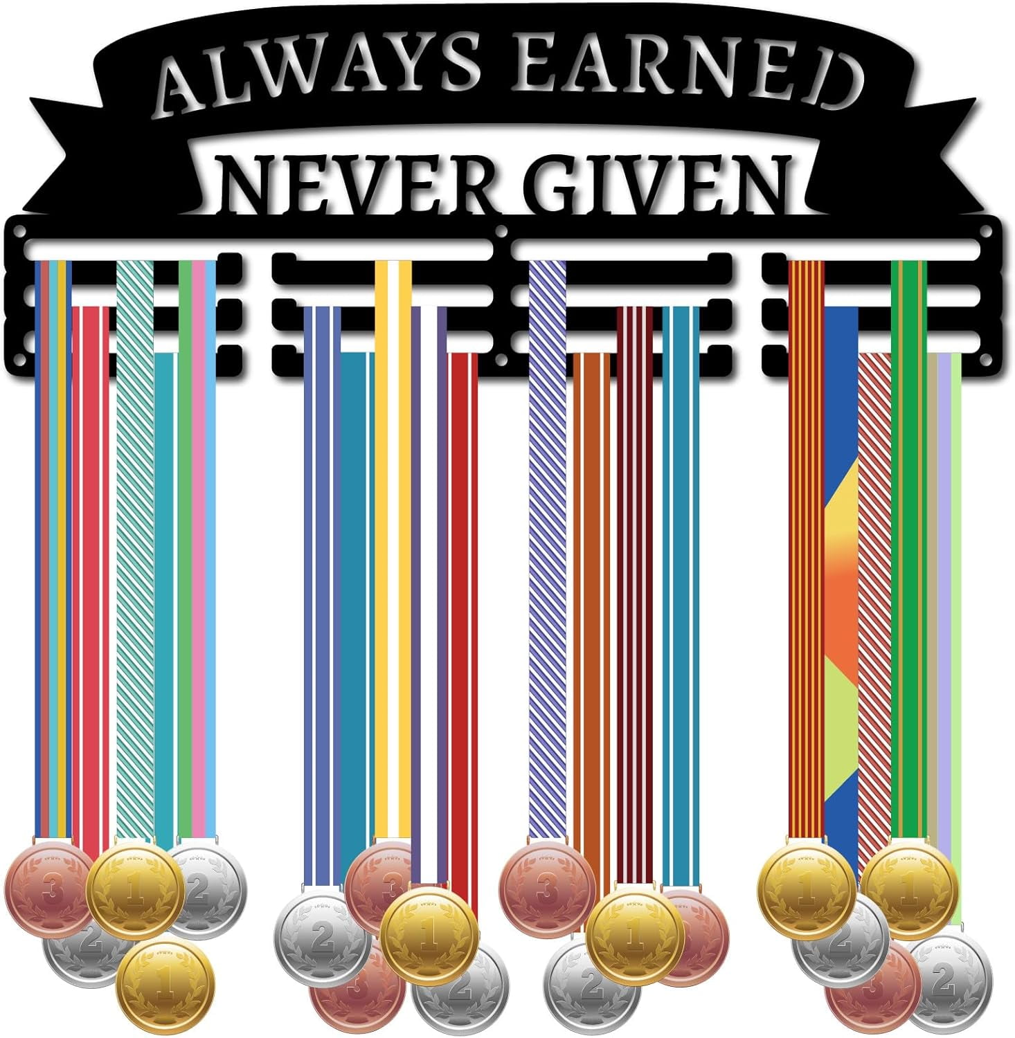 Sports Medal Holder Hanger Awards Medals Display Rack Frame Metal Run ...