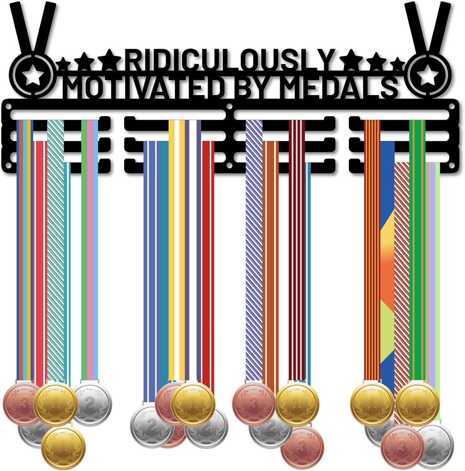 Sports Medal Holder Hooks Medals Hanger Display Rack Frame Metal Awards ...