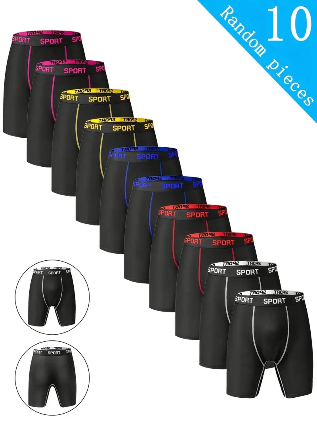 Sports Mens Boxer Briefs Active Performance Breathable Underwear for ...