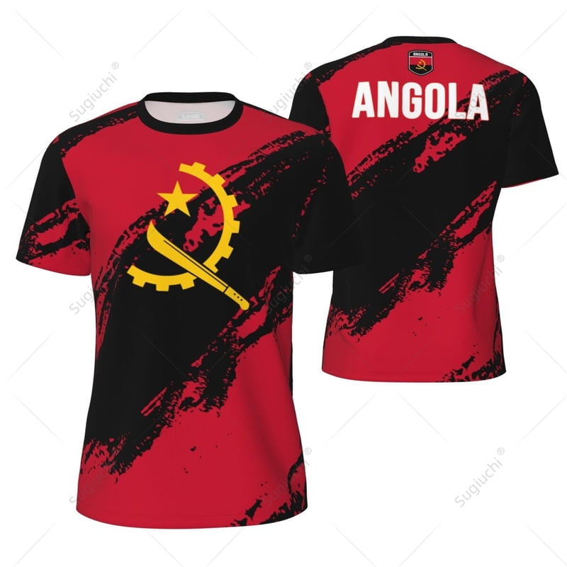 Sports Mesh T-shirt Angola Flag For Running Bike Soccer Tennis Football ...