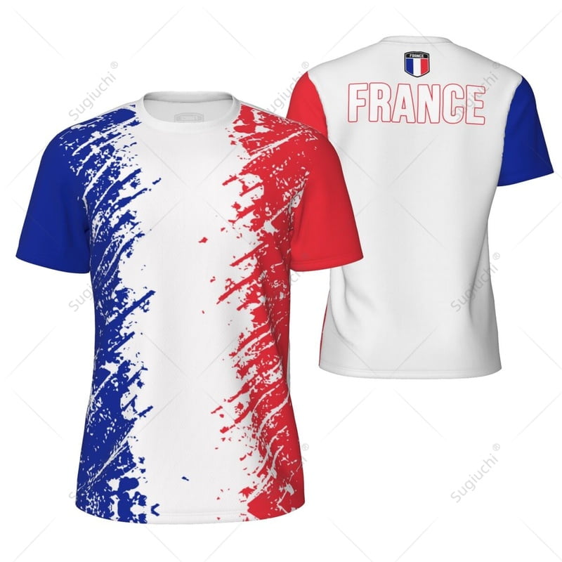 Sports Mesh T-shirt France Flag For Running Bike Soccer Tennis Football ...