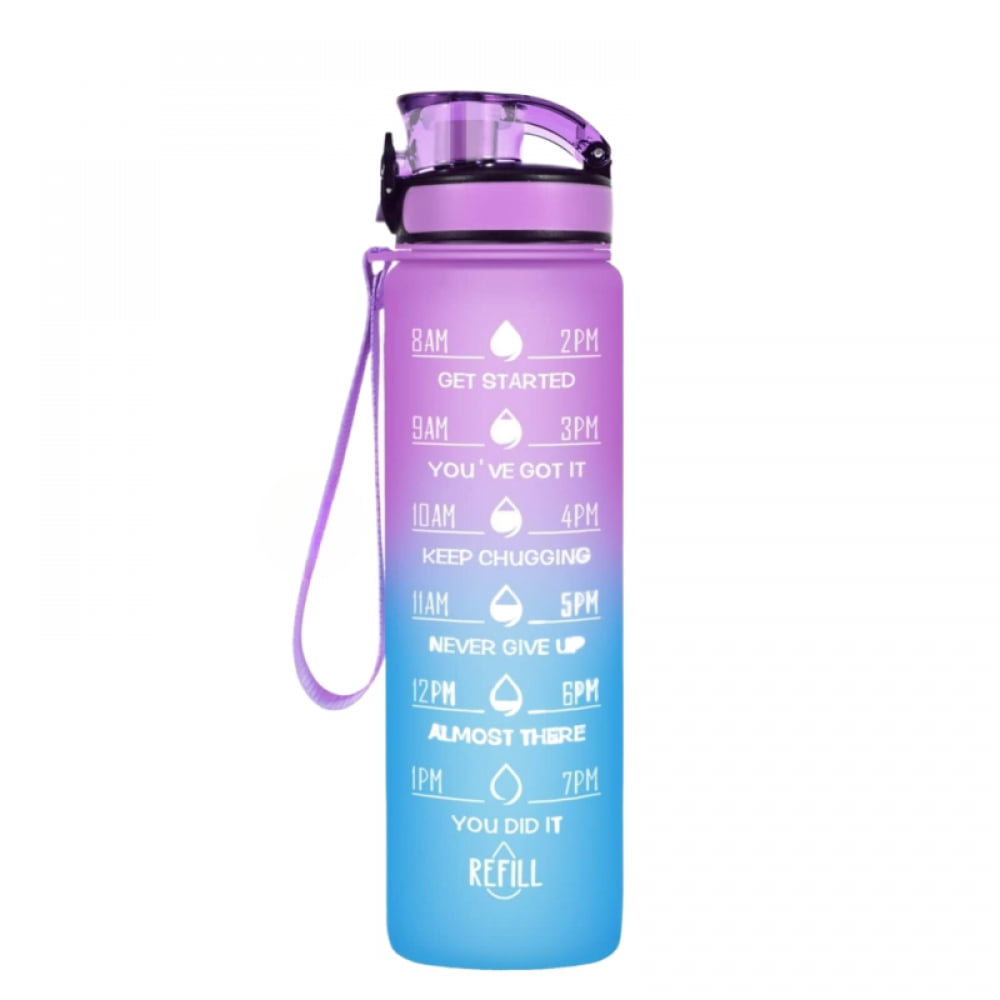 Sports Motivational Drinking Water Bottle Time Marker 32 Oz BPA Free ...