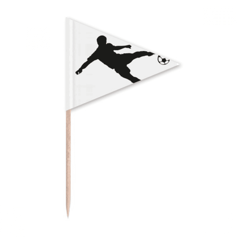 Sports Outline Soccer Football Toothpick Triangle Cupcake Toppers Flag ...