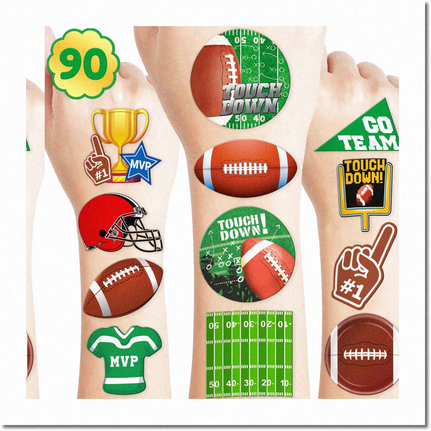 Sports Party Fun Pack - 90 PCS Football Temporary Theme Decorations ...