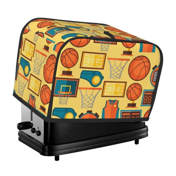 Sports Pattern With Basketball 2 Slice Toaster Cover Bread Maker Dust ...