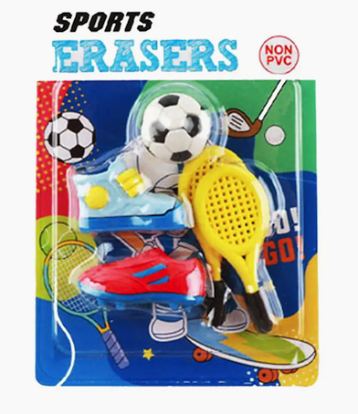 Sports Pencil 3D Mini Erasers, Blister Pack, Soccer, 5 Count - Walmart.com