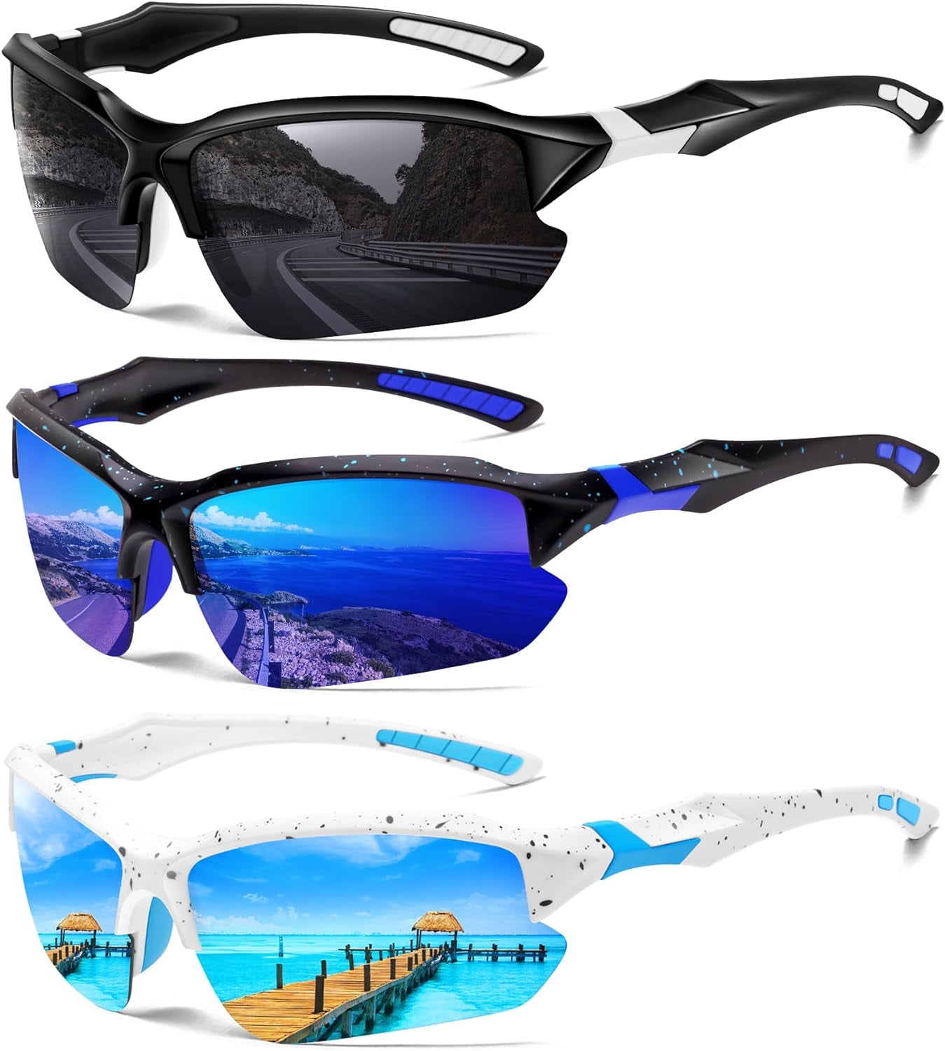 Sports Polarized Sunglasses for Men Cycling Running Fishing UV ...