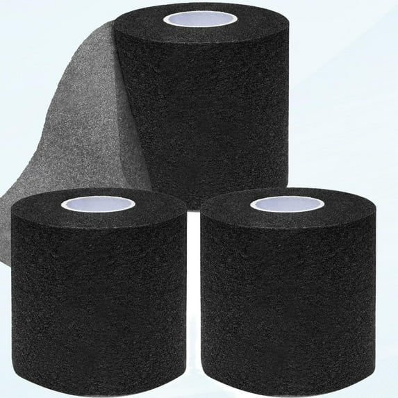 Sports Pre-Wrap Tape, 3 Rolls of Black Pre-Wrap Headbands, Foam Base ...