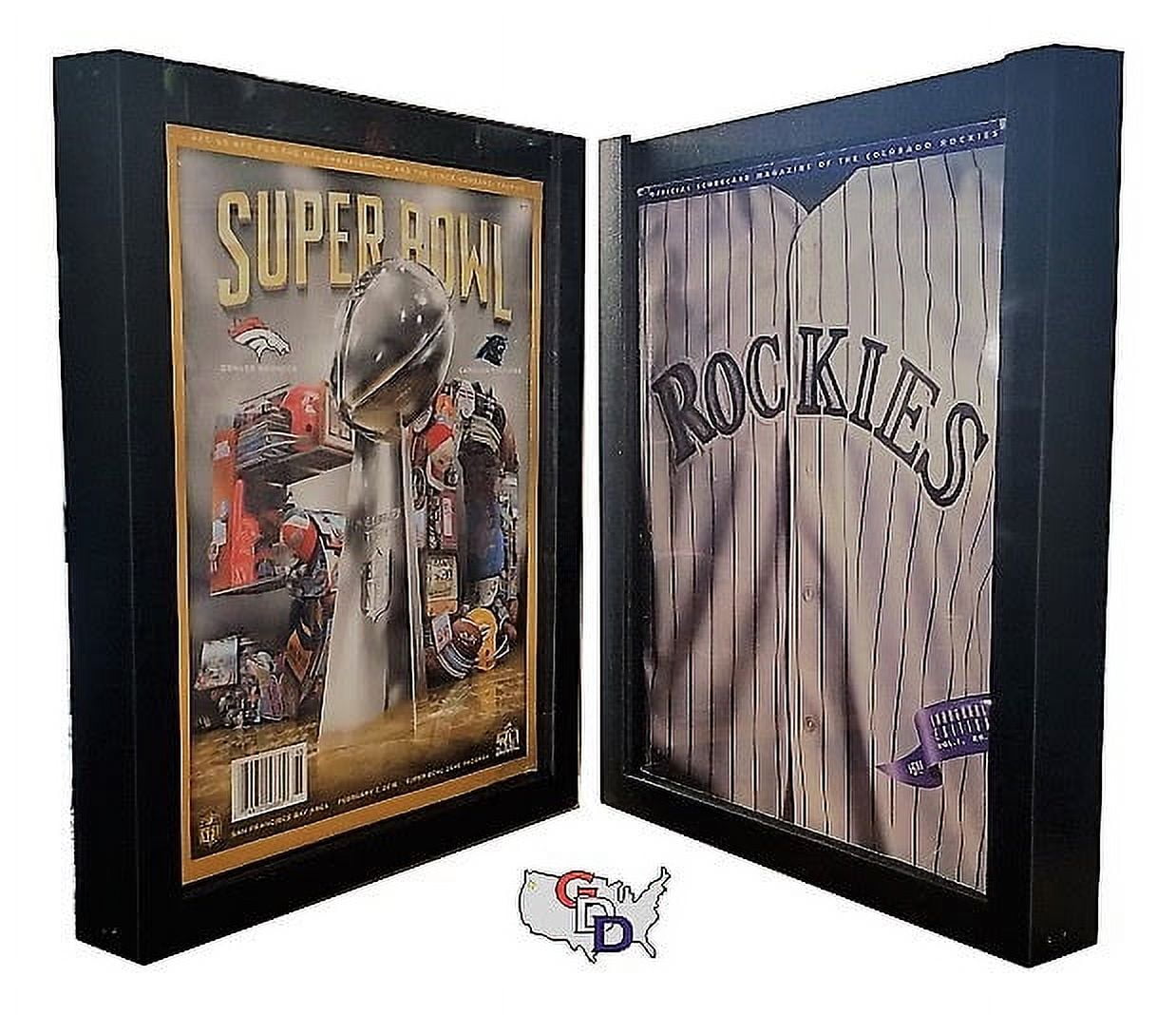 Sports Program Display Frame Lot of 2 Magazine Black Standard Size Over ...