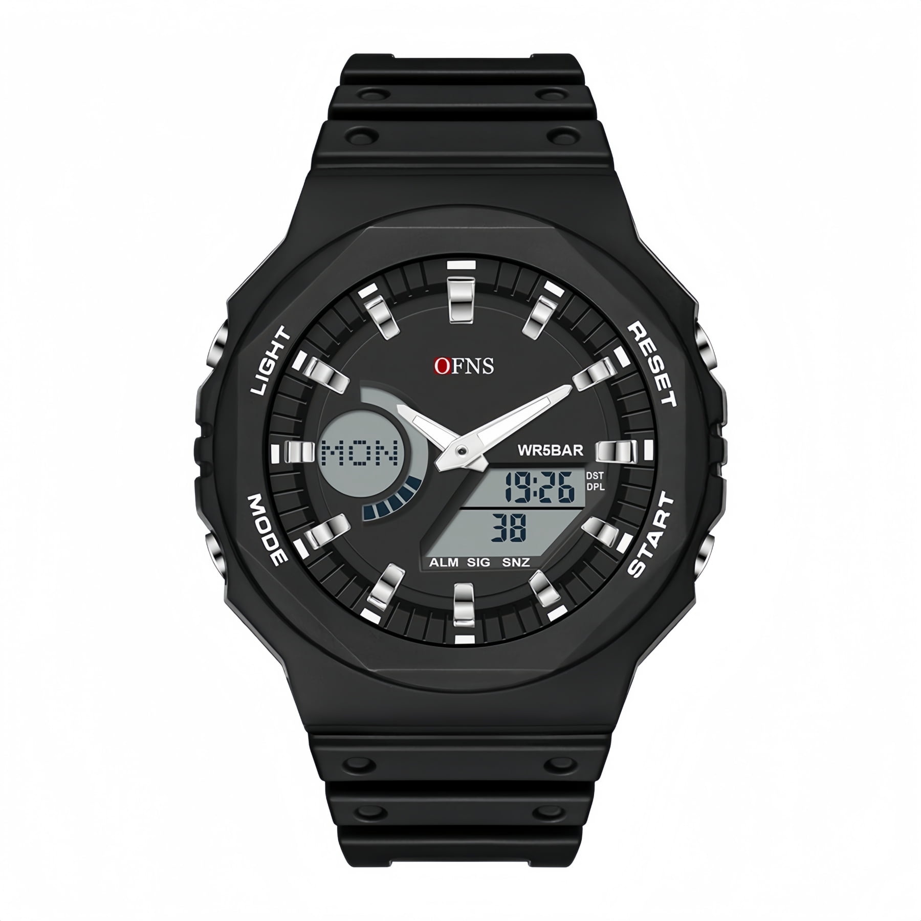 Sports Quartz Watch for Men Luminous Double Display Men's Watch ...