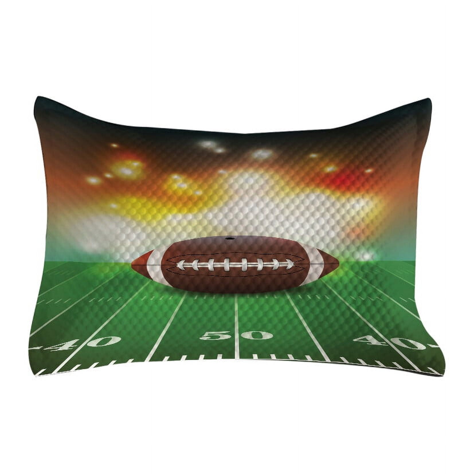 Sports Quilted Pillowcover, American Football Ball Warm Properties on ...