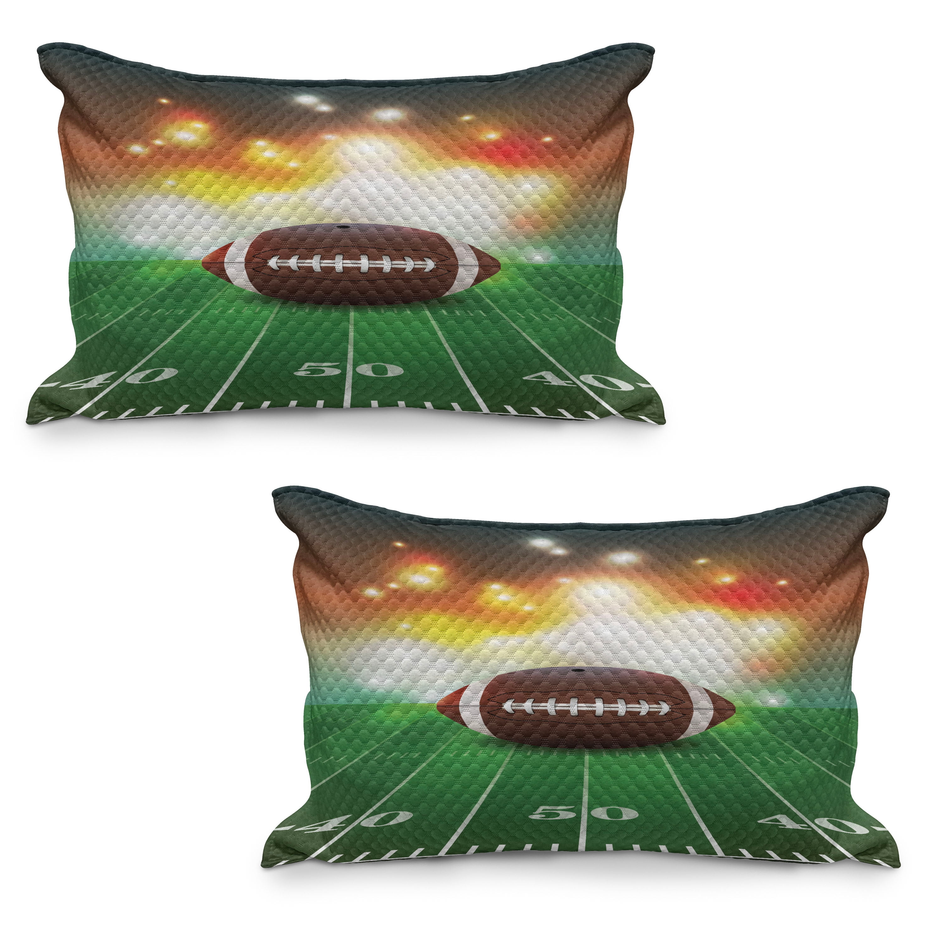 Sports Quilted Pillowcover Set of 2, American Football Ball Warm ...