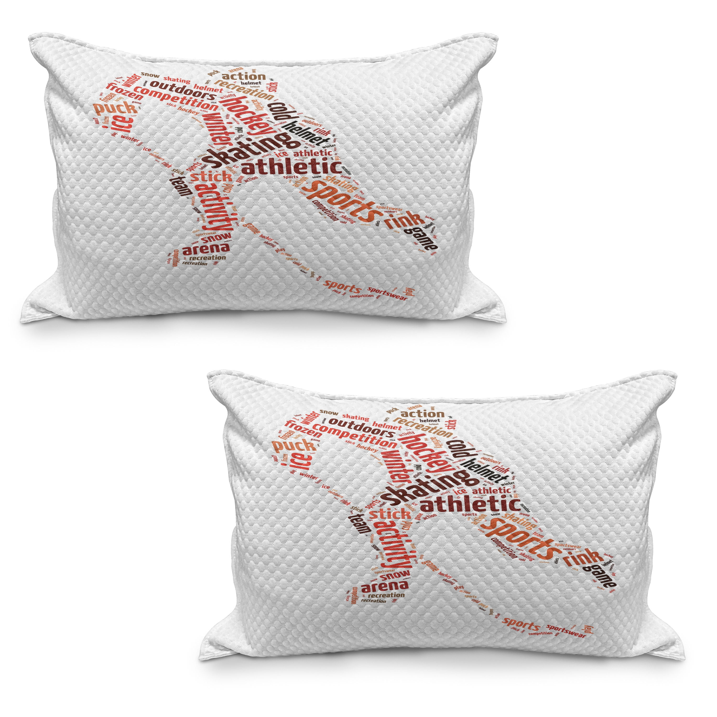 Sports Quilted Pillowcover Set of 2, Cretaive Image Ice Hockey Player ...