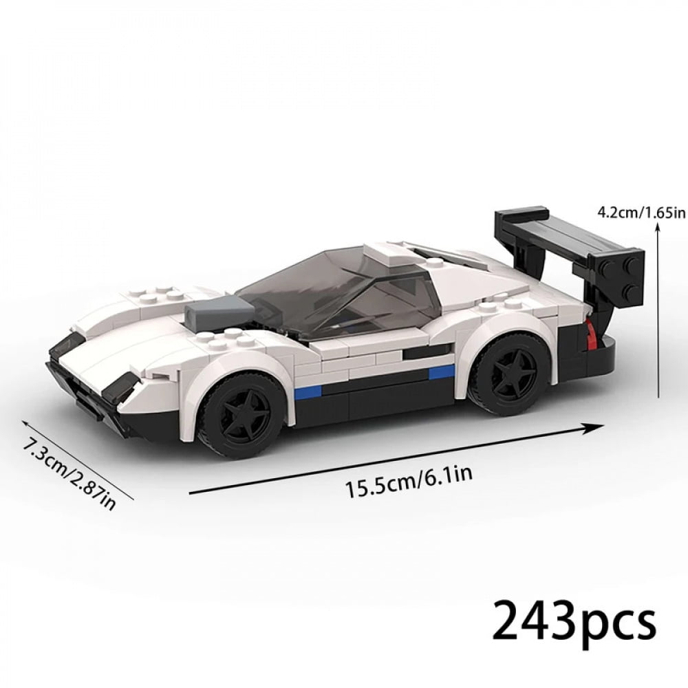 White Sports Car MOC Building Blocks,Speed Champions Cars Toy Building ...