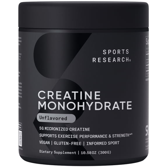Sports Research Creatine Monohydrate 5g Micronized Creatine 10.58oz ...
