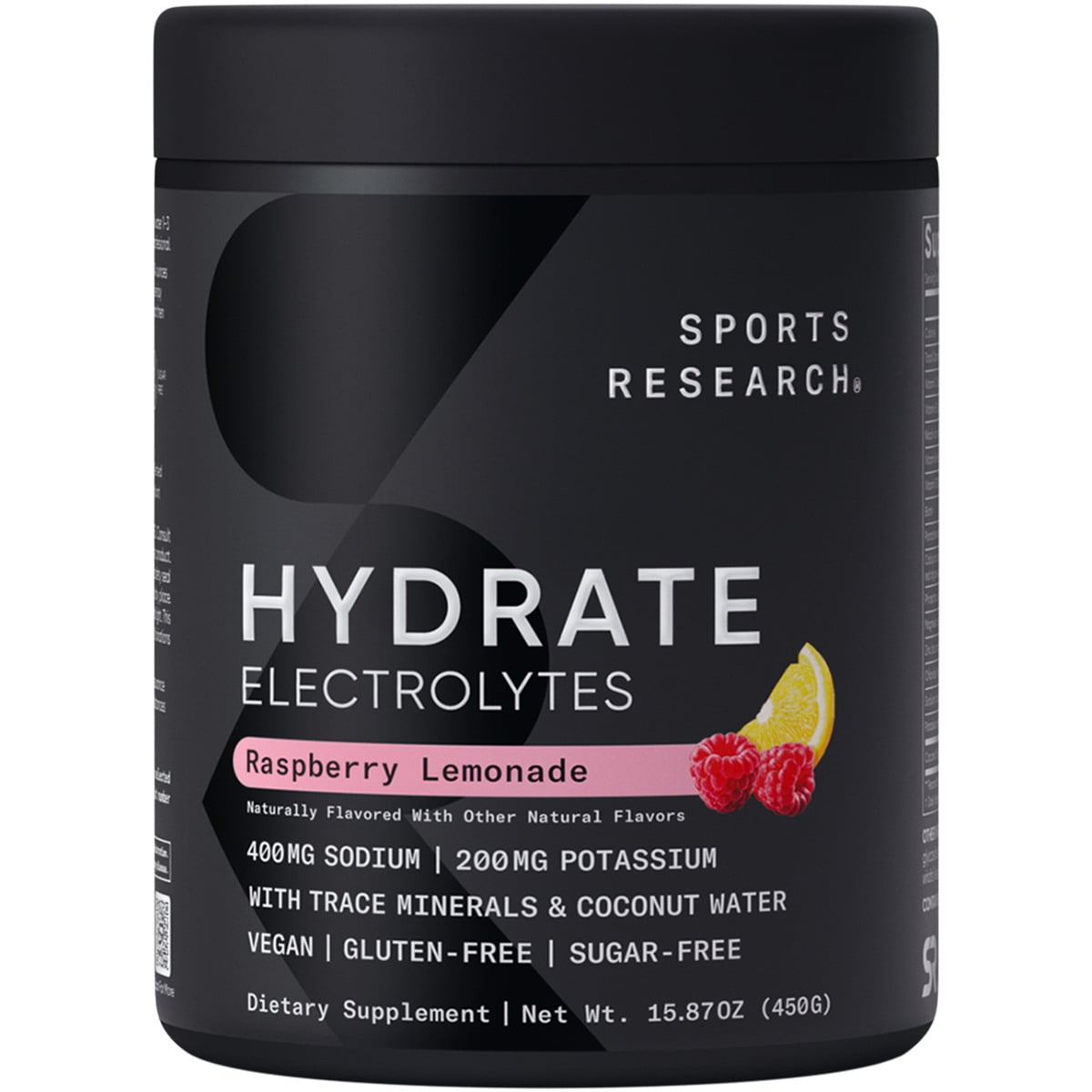 Sports Research® Hydrate Raspberry Lemonade Drink Mix – Refreshing Electrolyte Power (90 ...