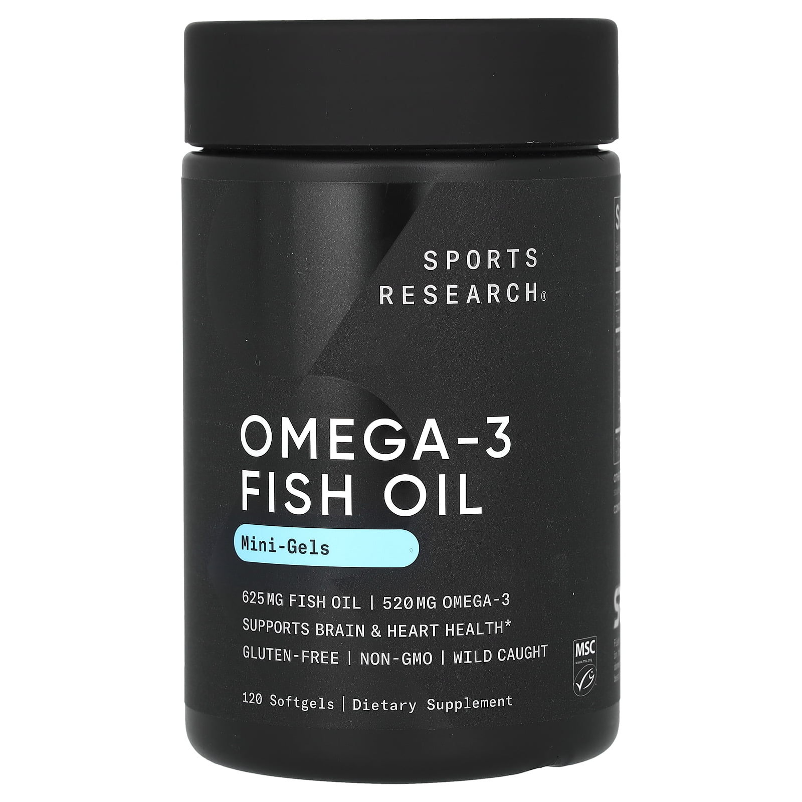 Sports Research Omega-3 Fish Oil, Mini Gels, 120 Softgels - Walmart.com