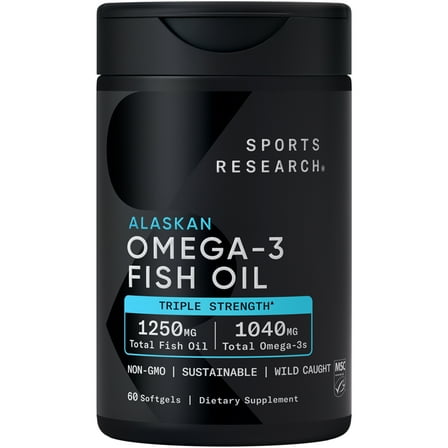 Sports Research Omega-3 Fish Oil Supplement, 150 Softgels, 1055mg with ...