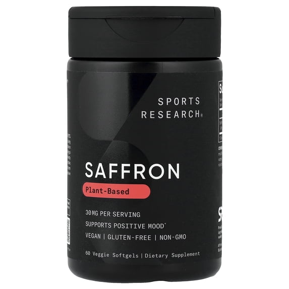 Sports Research Saffron, 30 mg, 60 Veggie Softgels - Walmart.com