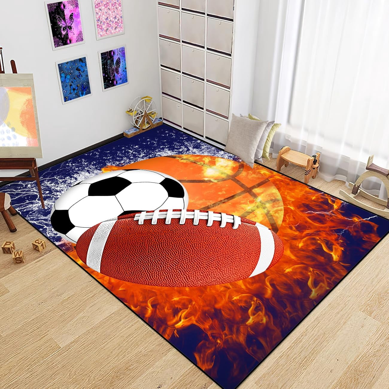 Sports Rugs for Boys Bedroom - Football & Soccer, Baseball,Basketball ...