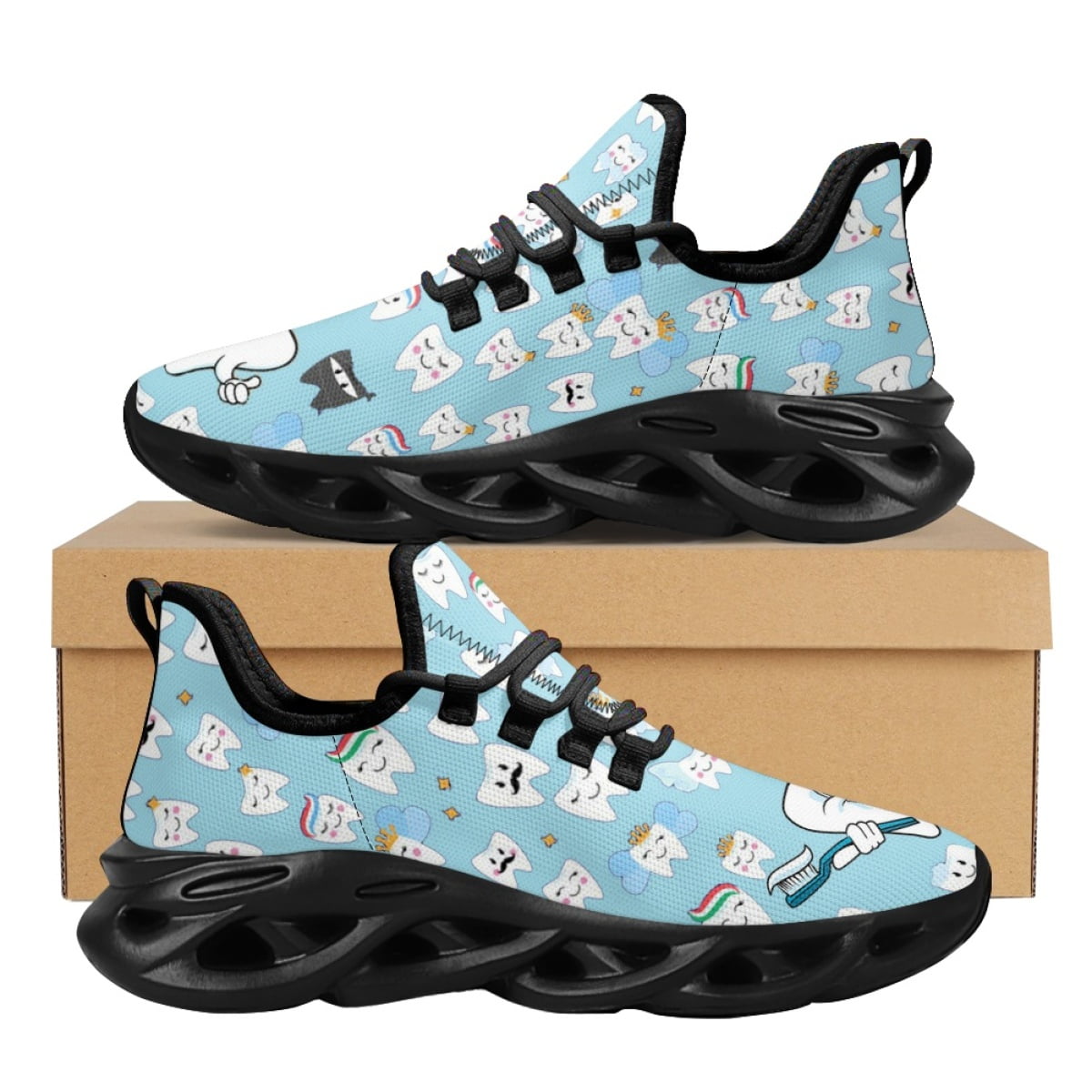 Sports Running Women's Shoes Healthy Cartoon Teeth Comfort Round Toe ...
